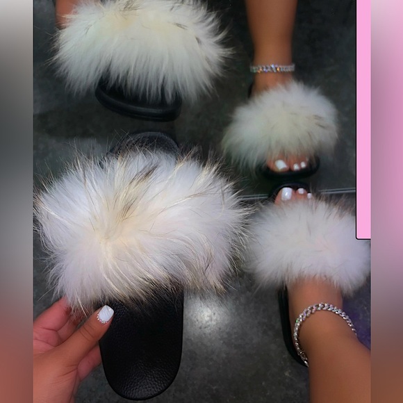 Shoes | New Mimi Faux Fur Slide In White | Poshmark